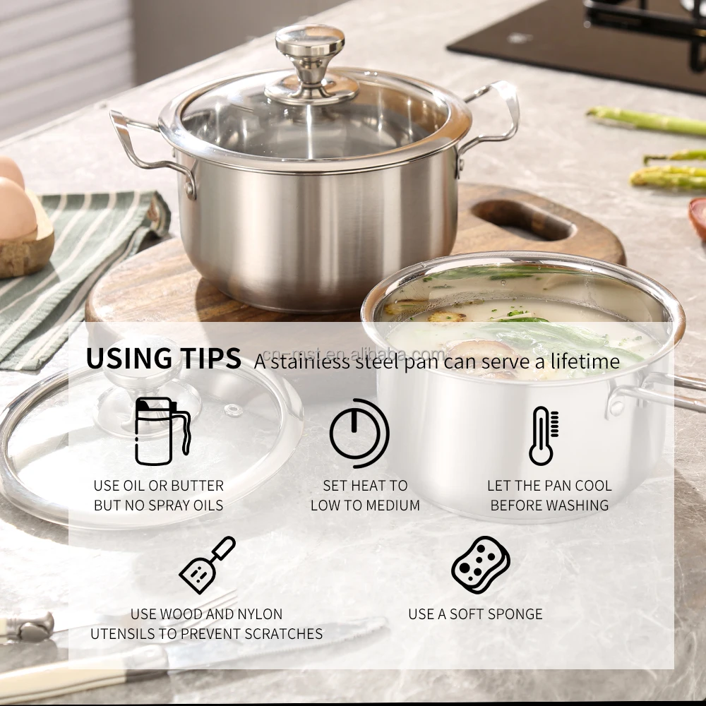 Stainless Steel Cooking Pot Set - 11-Piece Korean Cookware with Steamer ...