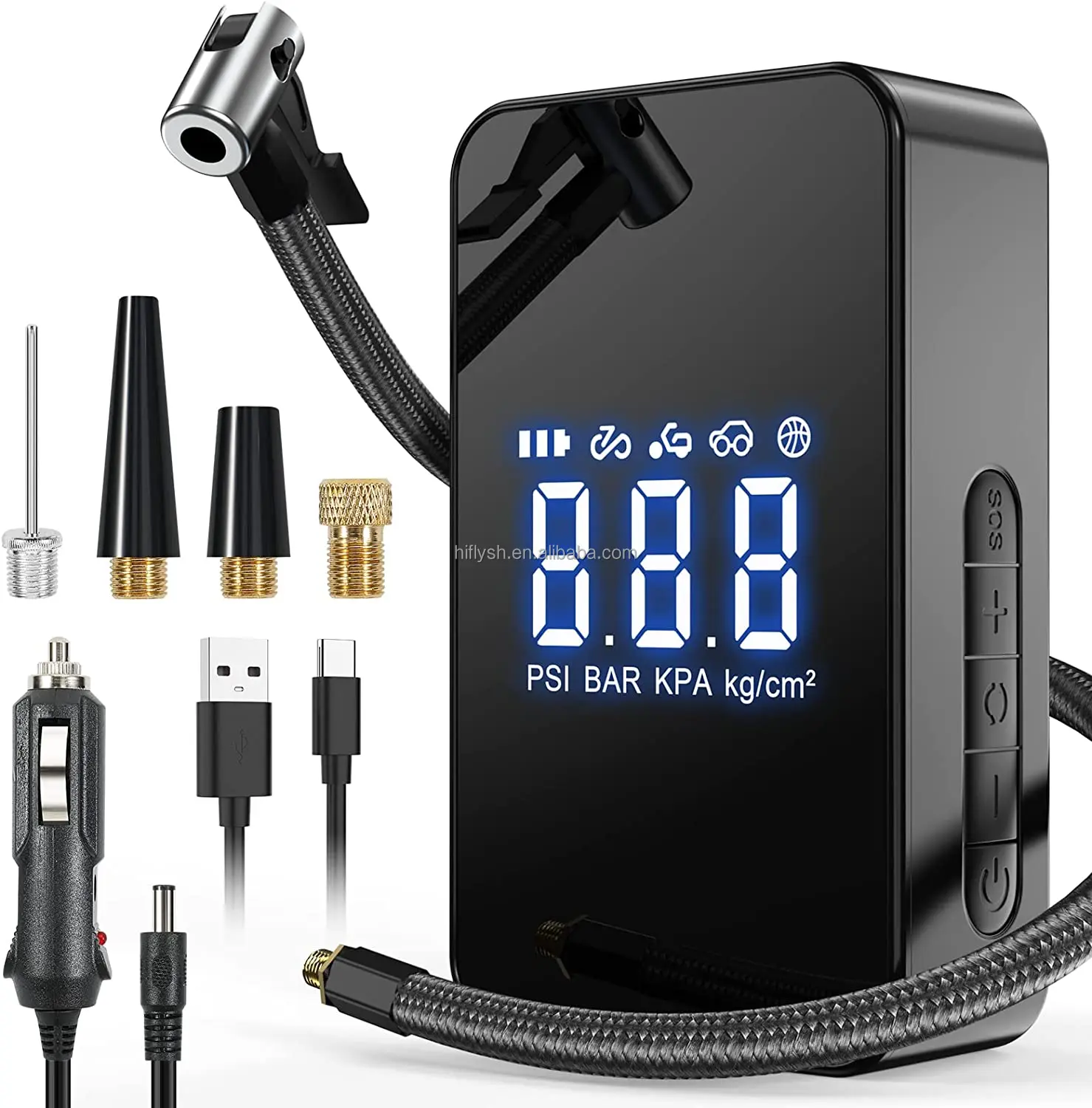 Portable Air Compressor Tire Inflator 12V Portable Air Pump With ...