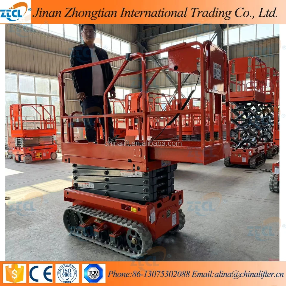 Mini Man Lift Self Propelled Scissor Lift On Tracks Rough Terrain ...