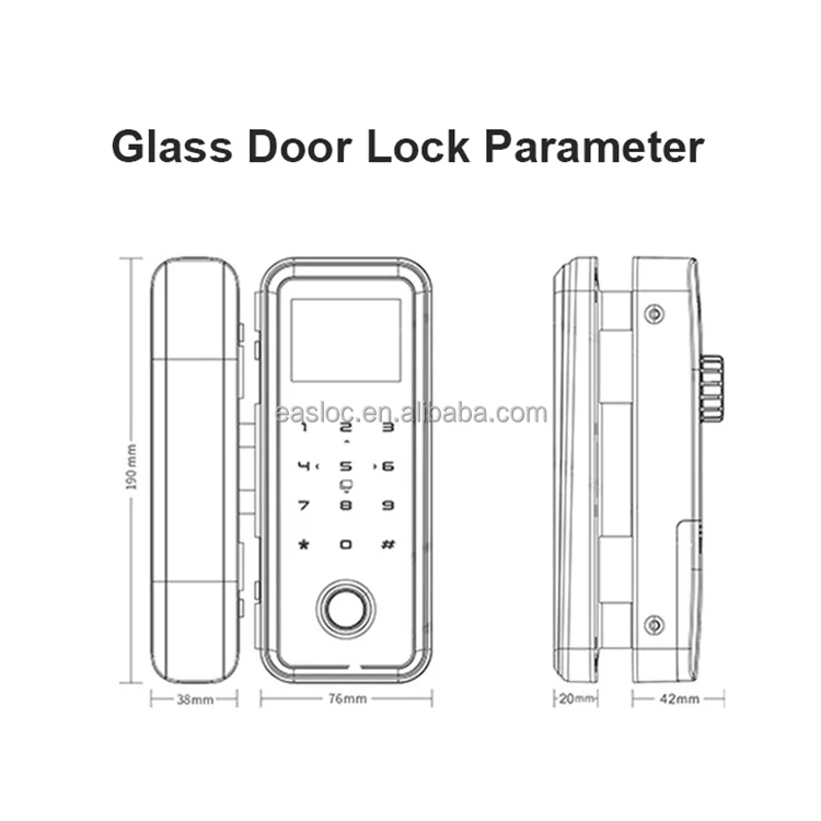Easloc Digital Fingerprint Smart Keyless Sliding Glass Door Biometric ...