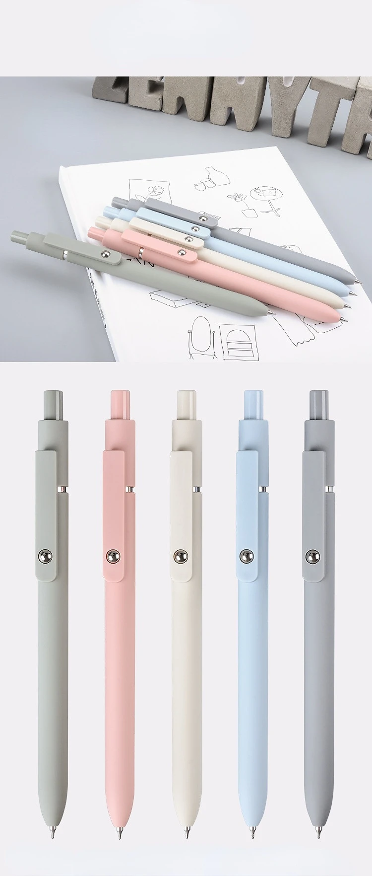 5pcs Quick Dry Ink Gel Pens Fine Point Retractable Roller Ball Pens ...