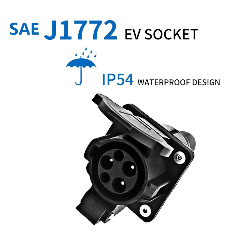32a Sae J1772 Type 1 Ev Charging Socket Inlet Connectors For Electric ...