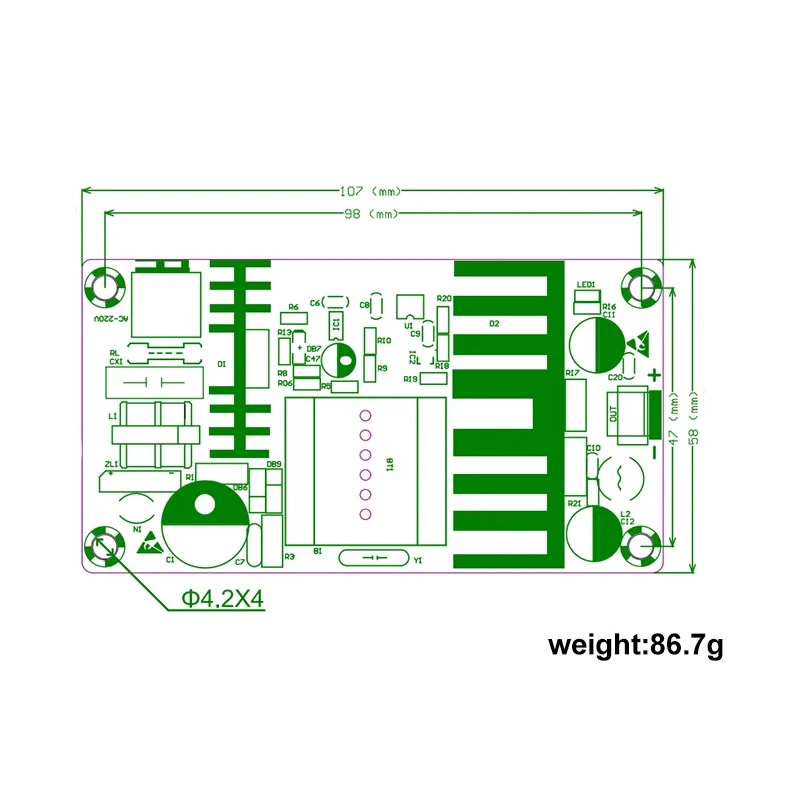 12v 8a 100w High Power Switching Power Supply Module Ac 85-265v To ...