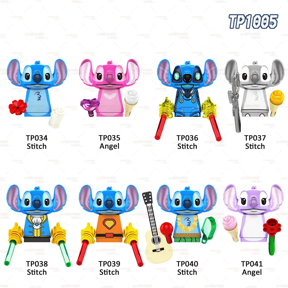 Anime Cartoon Movie Lilo & Stitch Angie Angel Mini Bricks Building ...