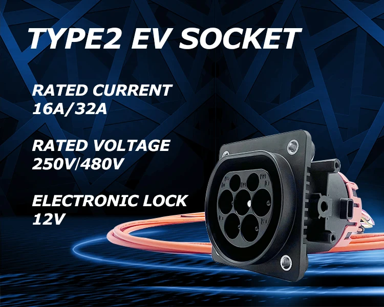 Iec62196 Ev Charging Accessories Socket Type2 Ev Electric Car Charger ...
