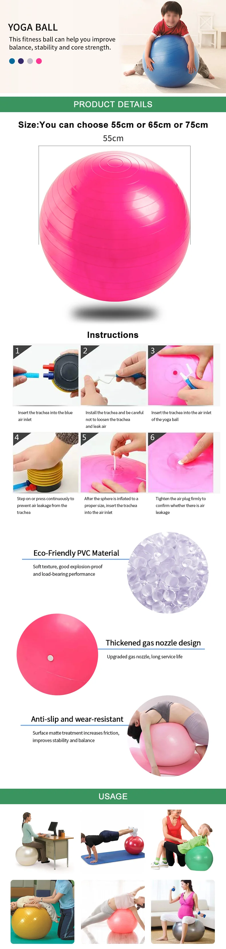 Multiple Color Options Pvc Inflatable Yoga And Balance Donut ...