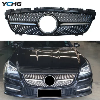 Slk Class R172 Diamond Style Black Front Bumper Grill For Mercedes ...