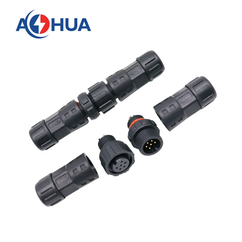 M12 4 Pin Connector Assembly Copper Needle Adapters Connector Cable For ...