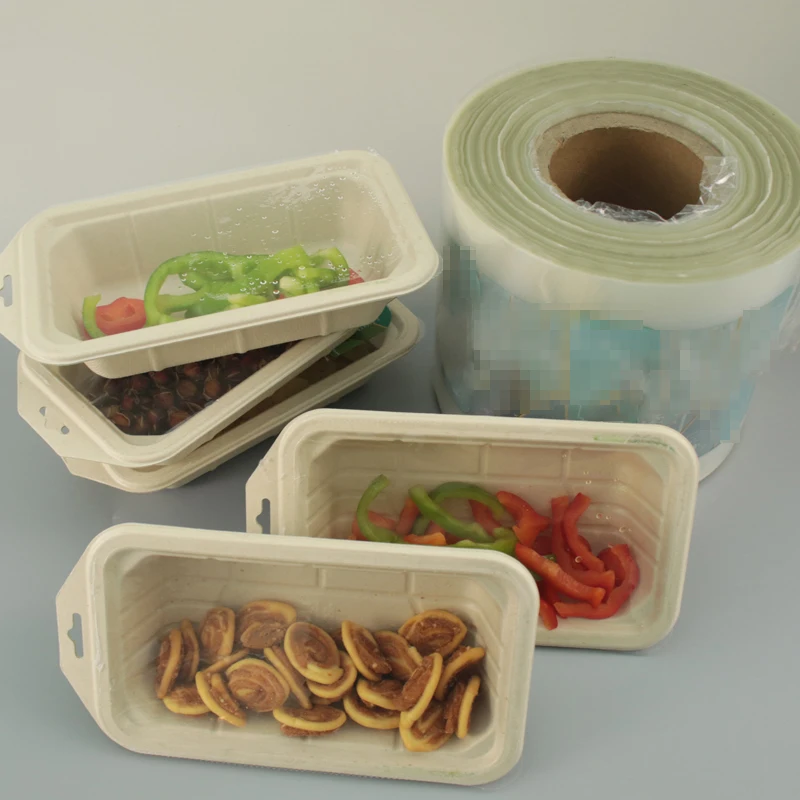 Map Seal Compostable Sugarcane Food Tray Disposable Pet Pla Film With ...