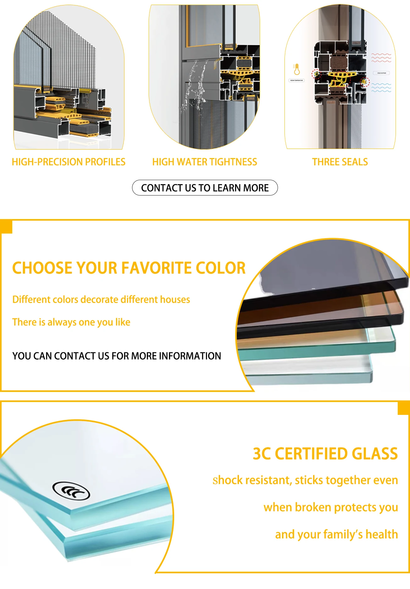 WANJIA Customized Large Aluminum Fixed Glass Windows