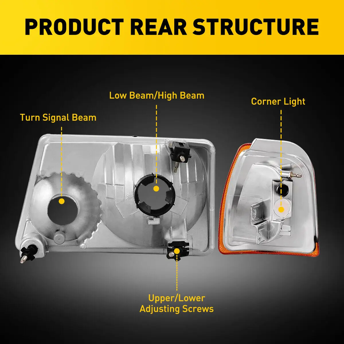 High Quality Projector Headlights Assembly W/corner Light Halogen Head ...