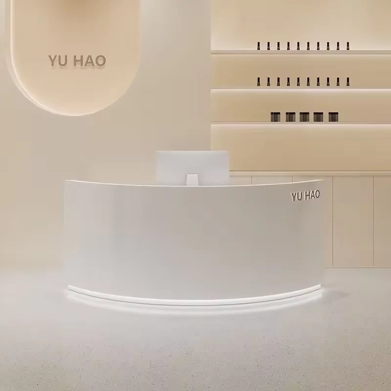 Modern Reception Counter - Customizable Wood Design