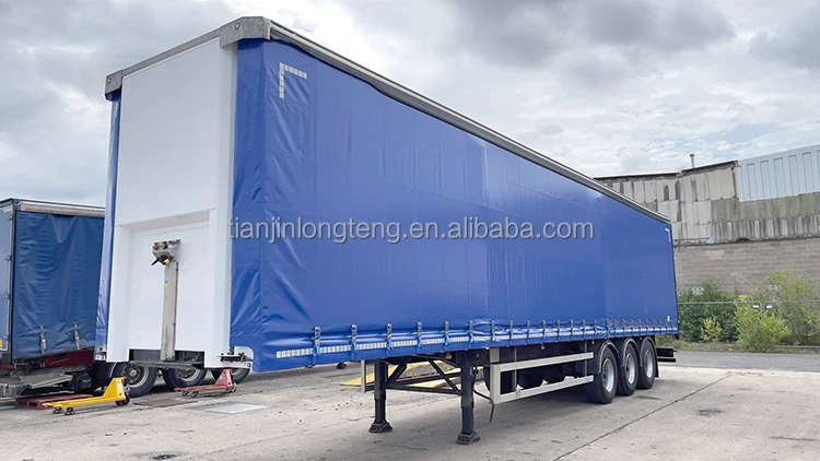 40ft Single Or Double Pvc Curtain Side Dry Van Semi Trailer - Buy Van ...