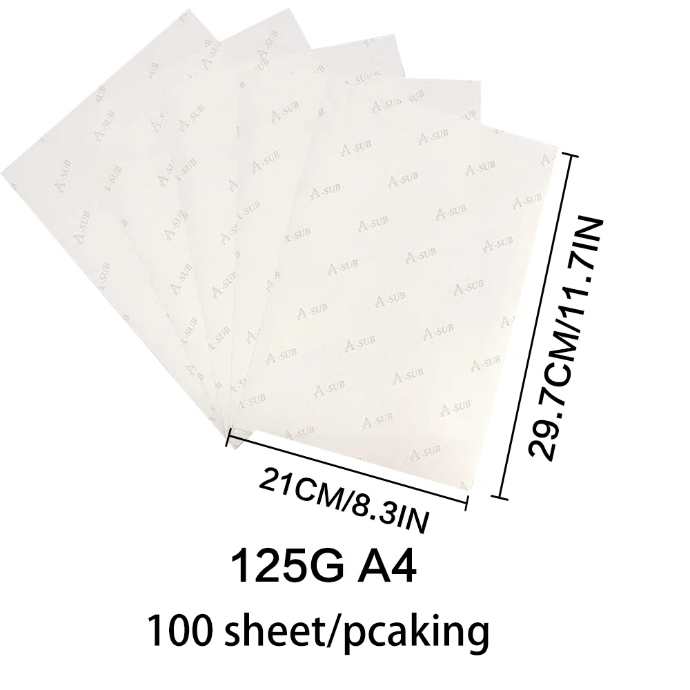 Thermal Sublimation Transfer Paper 125g A4 100 Sheets For Inkjet ...