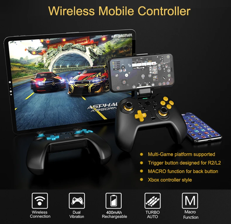 Dual Vibration For Pubg Phone Games Controller Gamepad Wireless Mobile ...