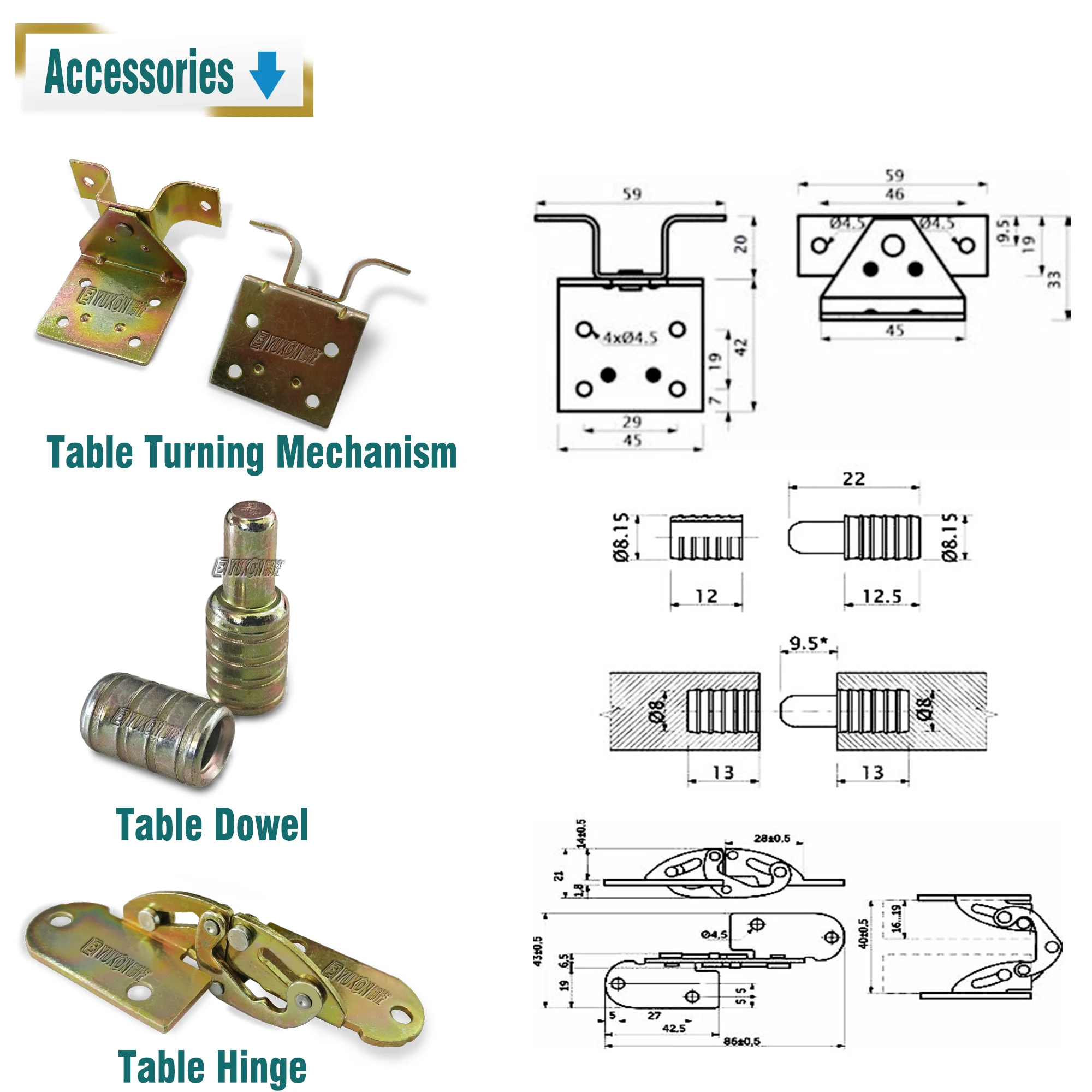 Synchronized Extendable Table Slide Rail Mechanism for Dining Table