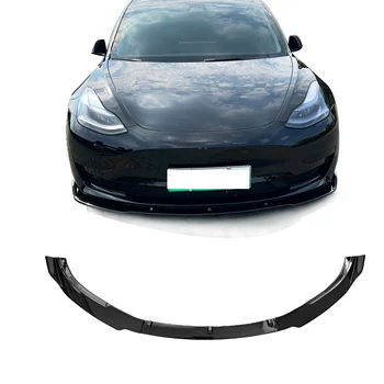 For Tesla Model3 Body Kit Front Lip Abs Glossy Carbon Auto Part Front ...