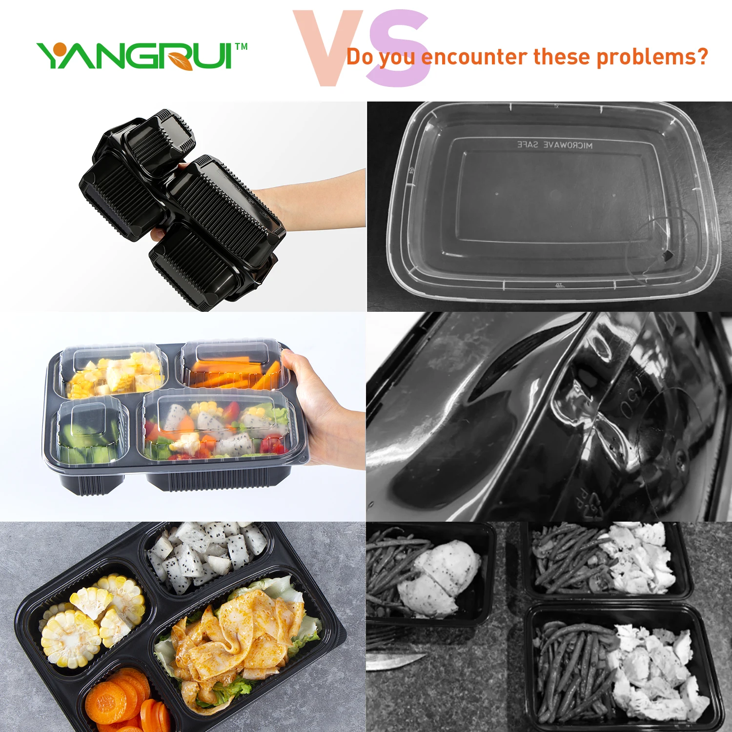 34oz 4 Compartment Bento Box - Reusable & Microwave Safe