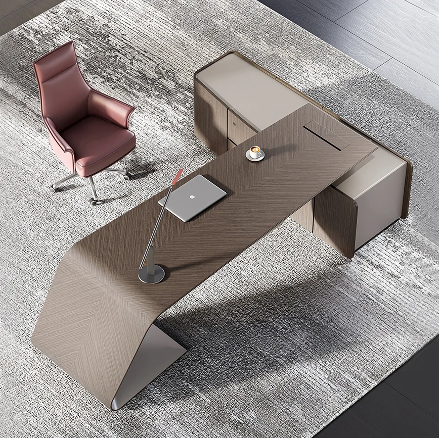 Modern L-Shape Boss Luxury Office Table - Executive CEO Desk
