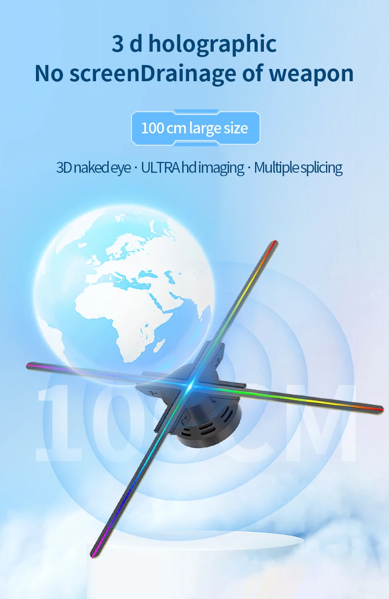 100 Cm 3D Hologram Fan - Pyro F100 - HD LED Stereoscopic Display