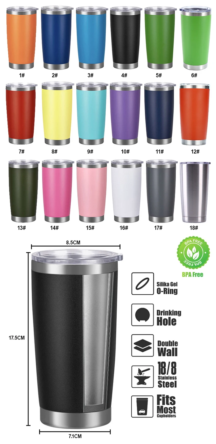Wholesale Custom Yeties Tumbler 20oz With Lid Double Wall Steel Vacuum ...