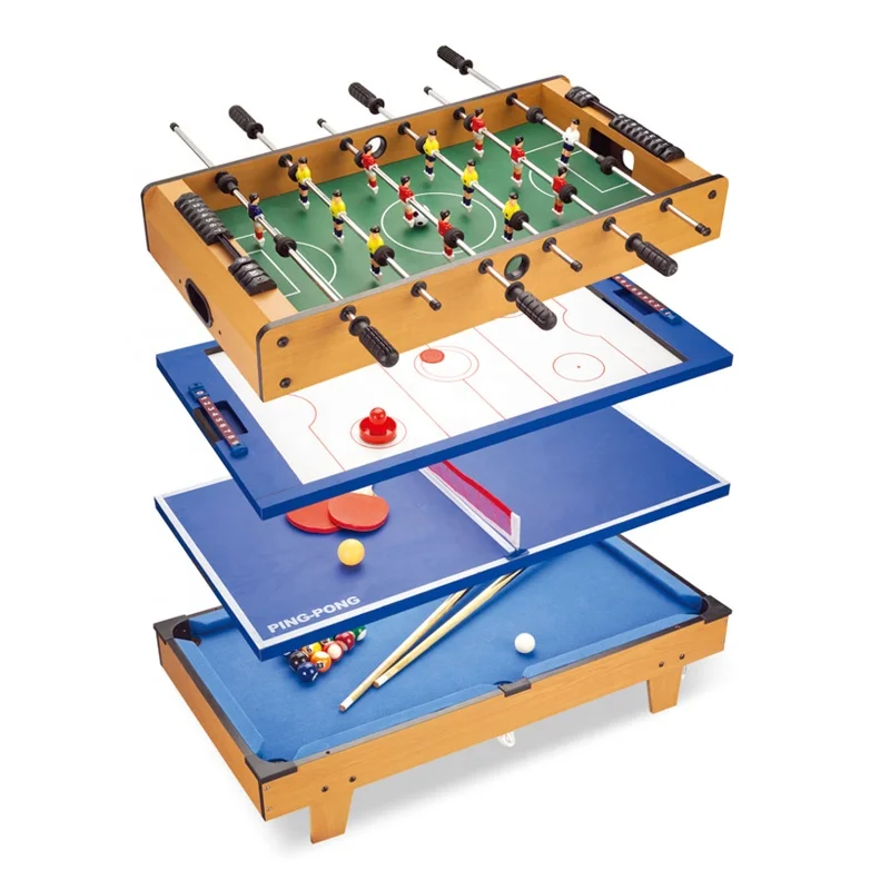 4-in-1 Mini Game Table Pool Billiard Air Hockey Foosball Table Tennis ...