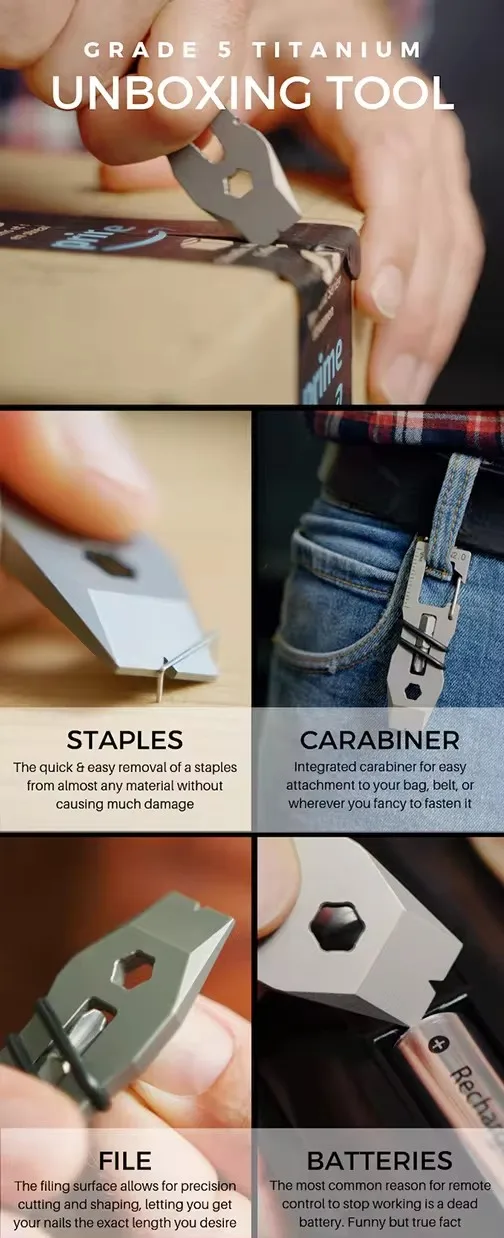 12 In 1 Multitool Key Chain Pry Tool Ultra Functional Edc Crowbar ...