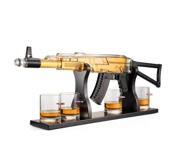 Gun Whiskey Decanter Set Drinking Party Accessory Handmade Gun Liquor ...