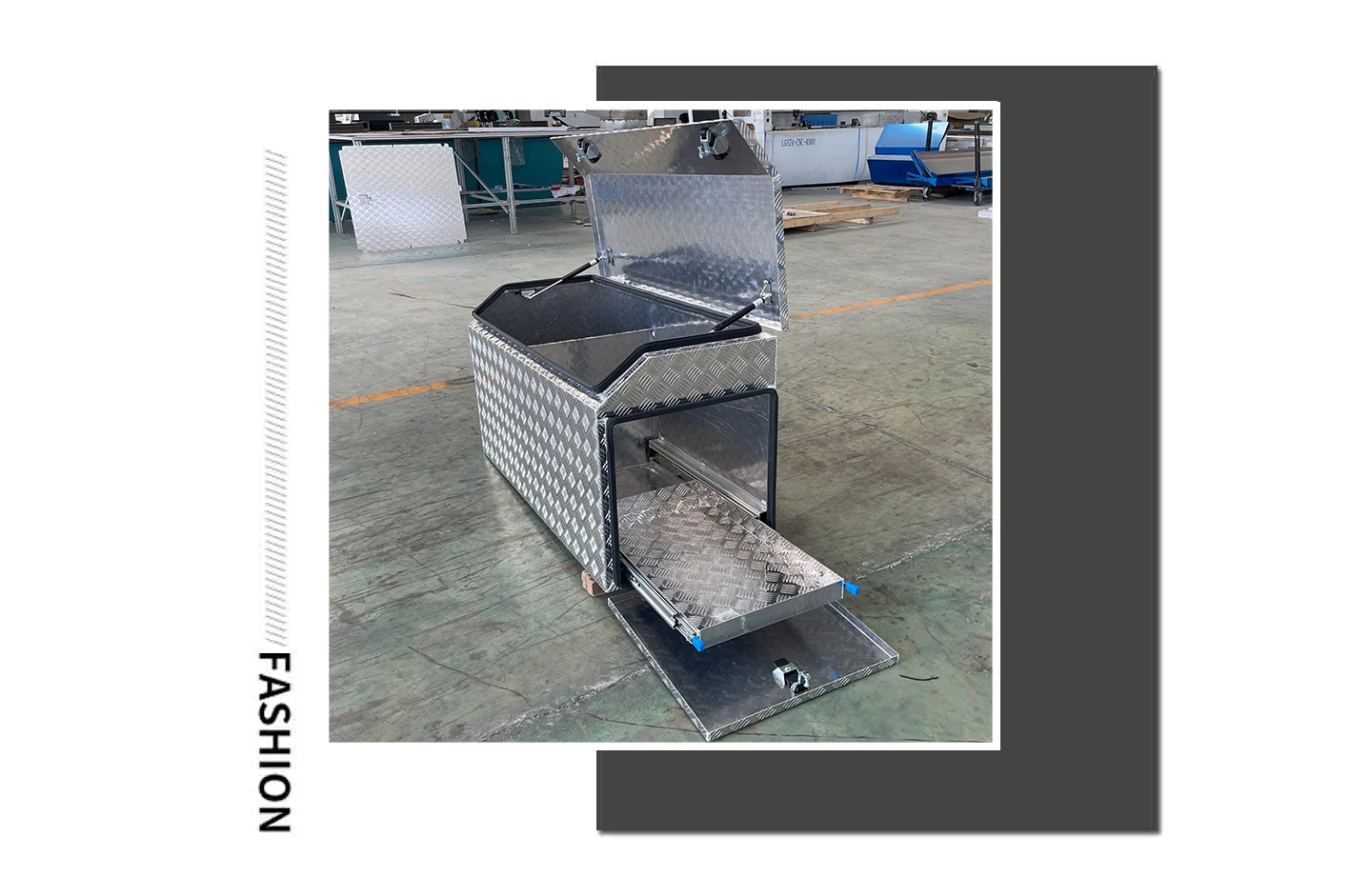 Heavy Duty Drawers Tool Box Aluminum Checker Plate Sliding Side Drawer ...