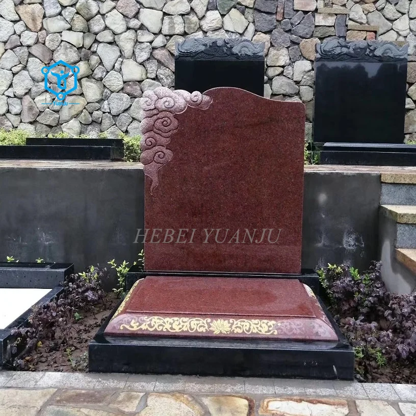 Yuanju China Headstone Black Granite Grave Stone Cemetery Tombstones ...