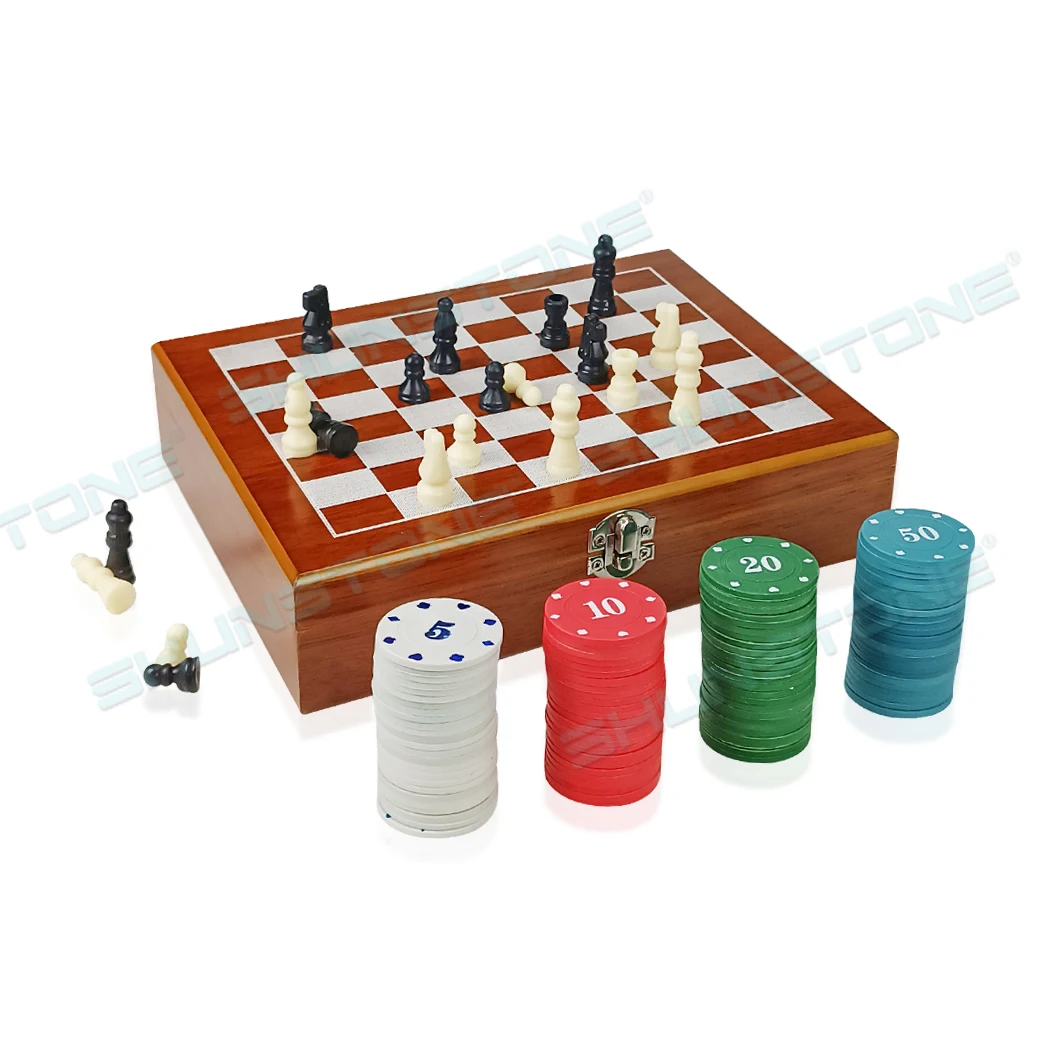 Novelty Chess Board Game Set With Games Chips And Poker Multi Function ...