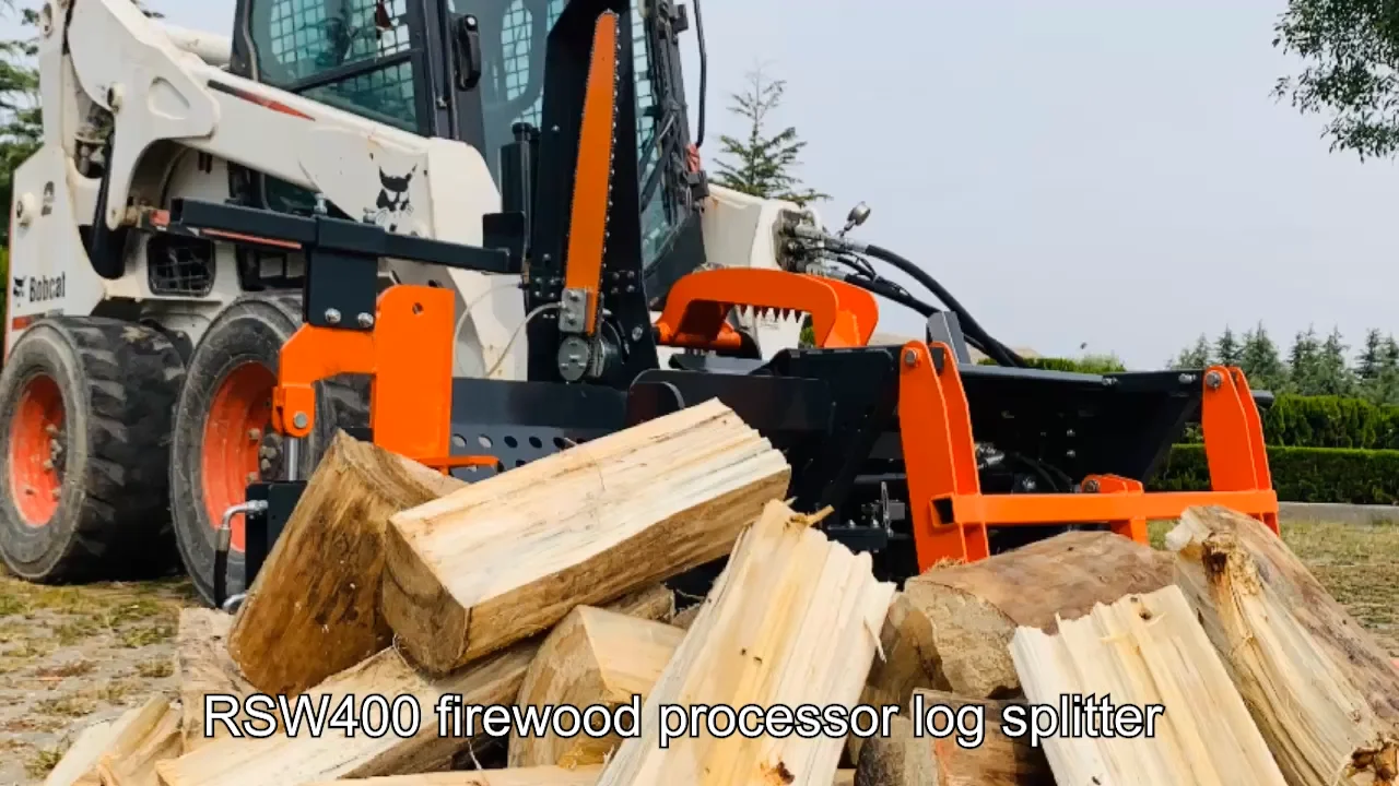 Remote Skid Steer Hydraulic Log Splitter Firewood Processor Machine ...