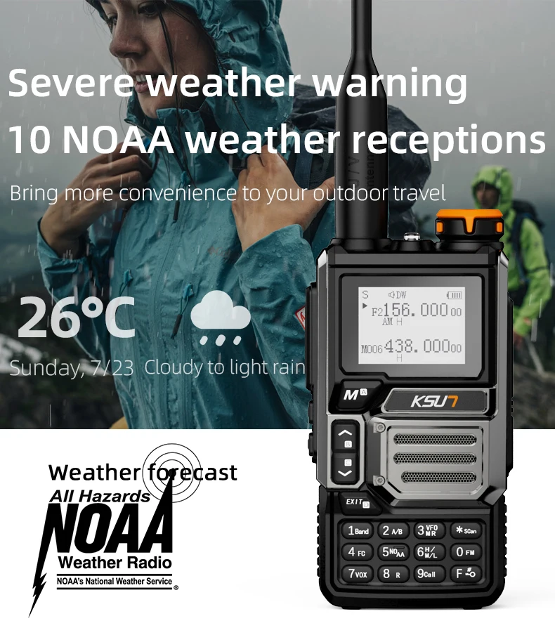 2023 Ksun Uv60d 3-5km 144-520mhz Fm Cb Ham Two Way Radio Air Band ...