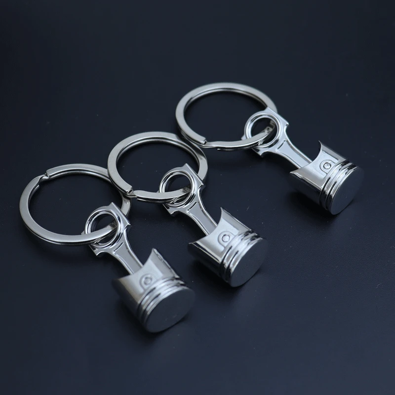 Custom Lettering Logo Car Part Key Chain Engine Piston Keyrings Pendant ...