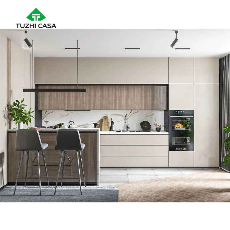 modernas cocinas china products handless cupboard kitchen set furniture ...