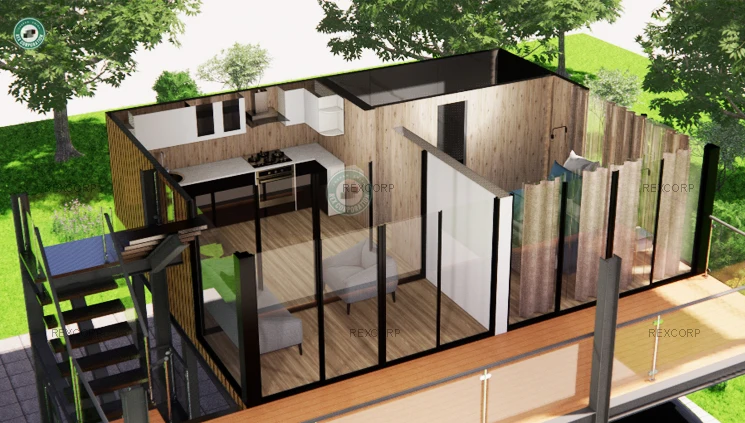 Modular Container Hotel with Car Park - 3 Storey Seaview