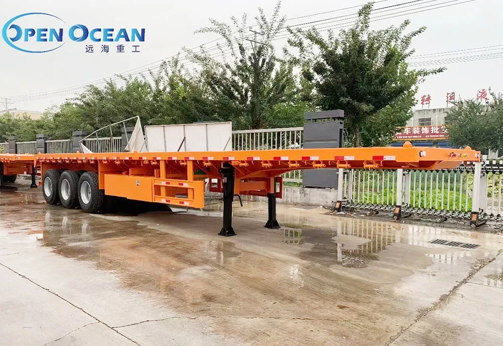 40ft Container Flatbed Semi Trailer 20 40 45 Feet Platform Truck ...
