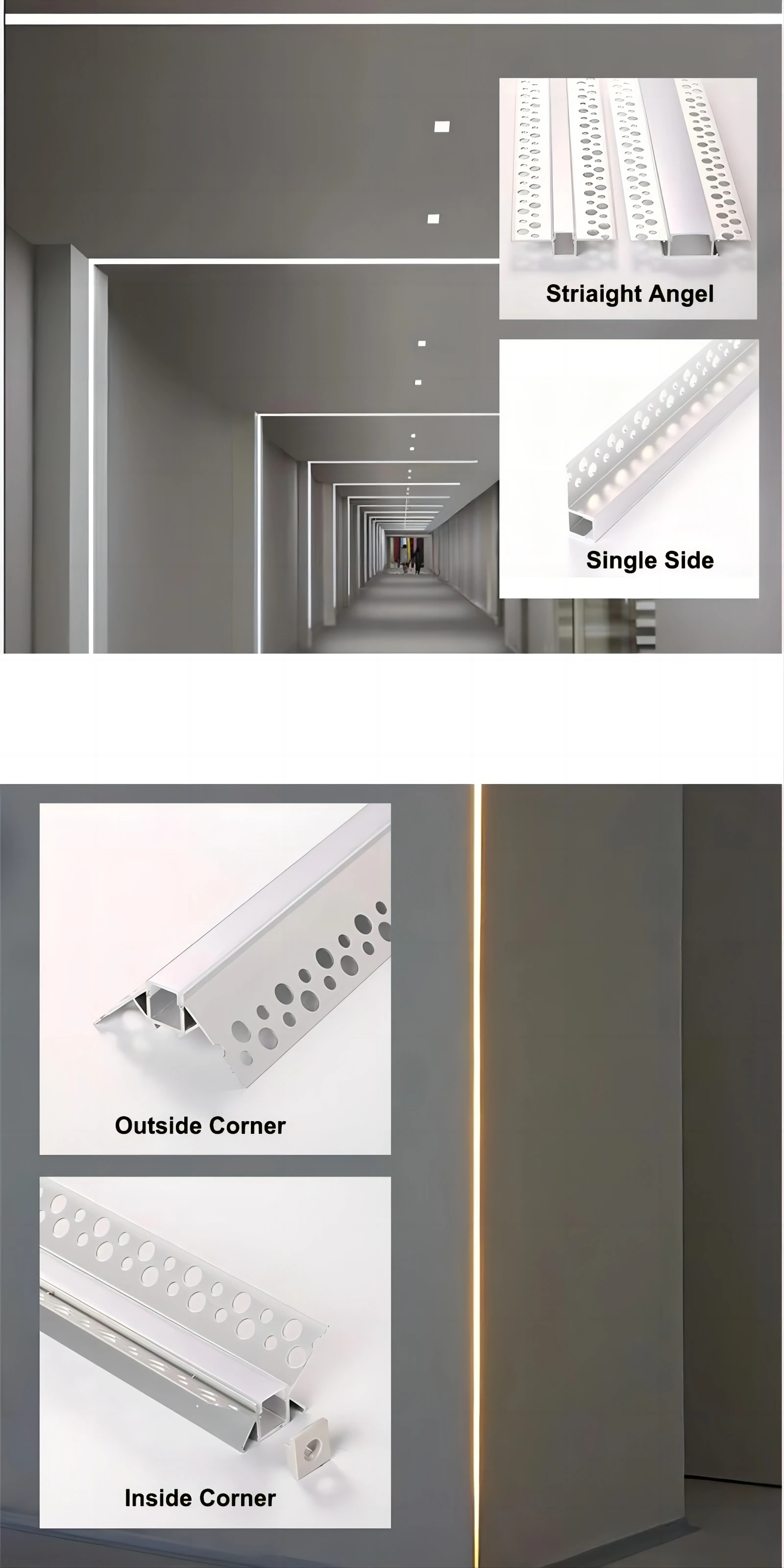 U Shape Aluminum Rope Led Profile Light Aluminum For Ceiling Under ...