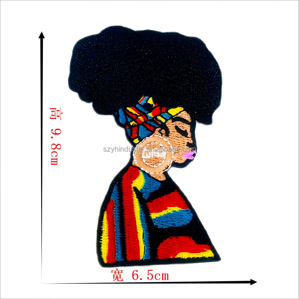 2025 Afro Girls Black Women Beautiful Women Patches Curly Hair Custom ...