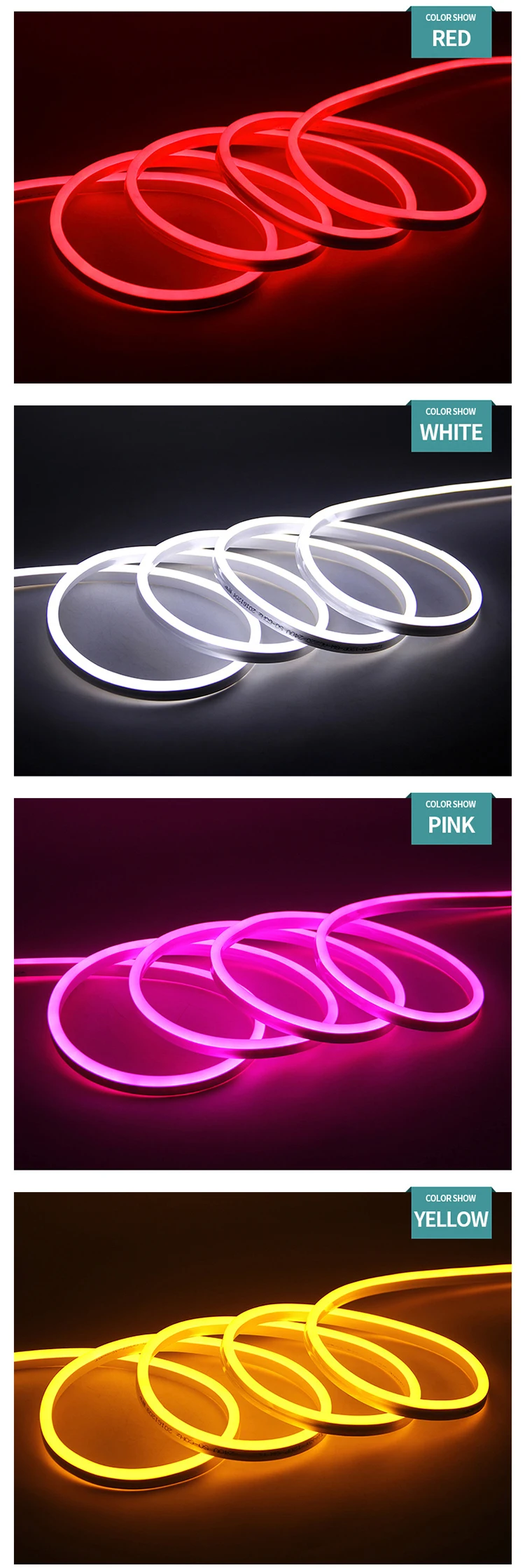 12v 24v Round Neon Tube Smd2835 Waterproof Led Flexible Strip Neon ...