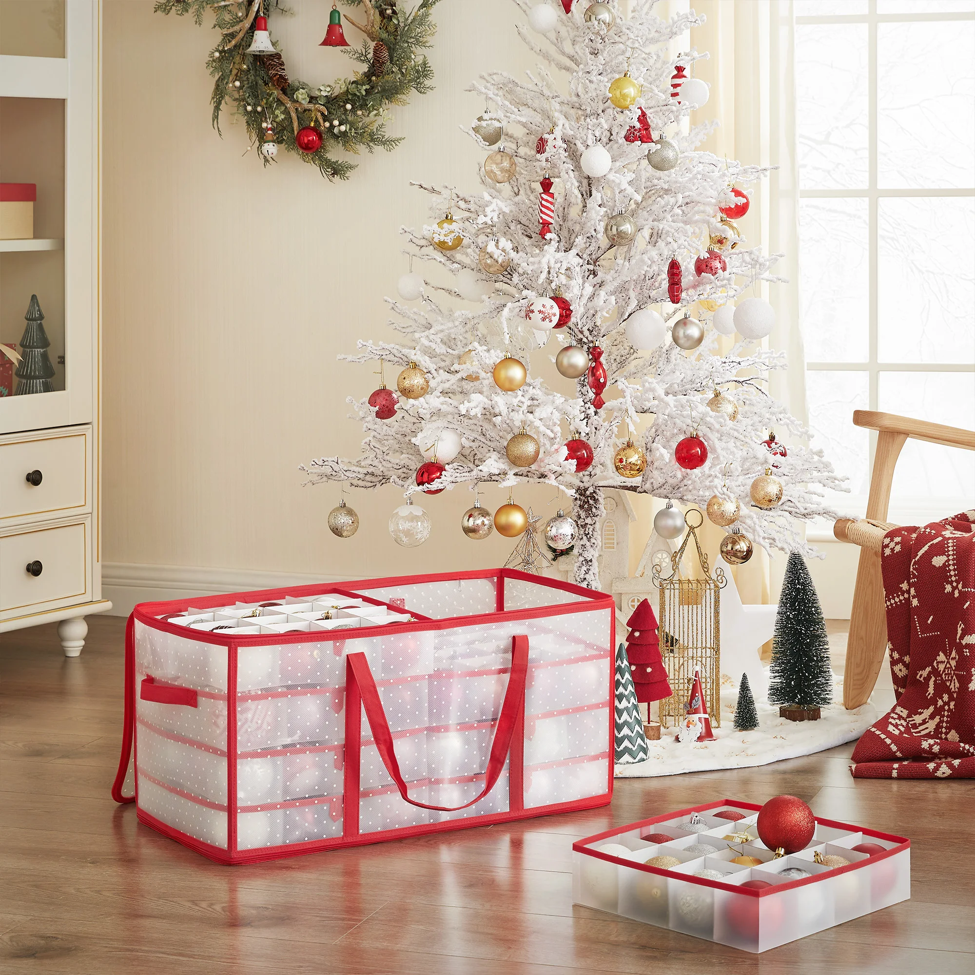 SONGMICS Christmas Baubles Storage Boxes - Foldable & Eco-friendly