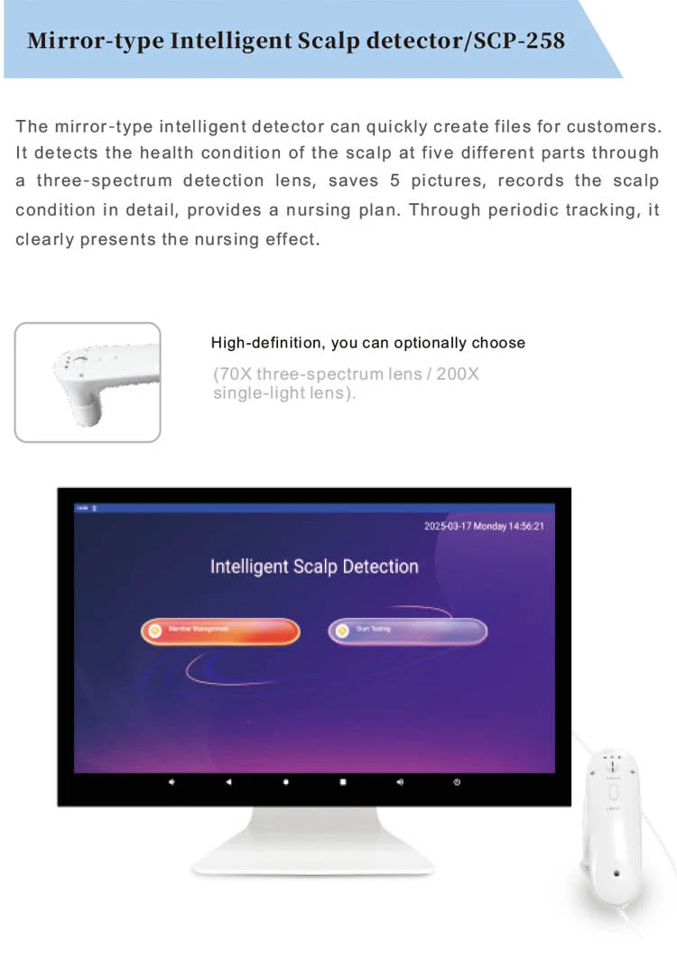 Hair Analysis Device AI Technology Scalp Management Skin Test Hair ...