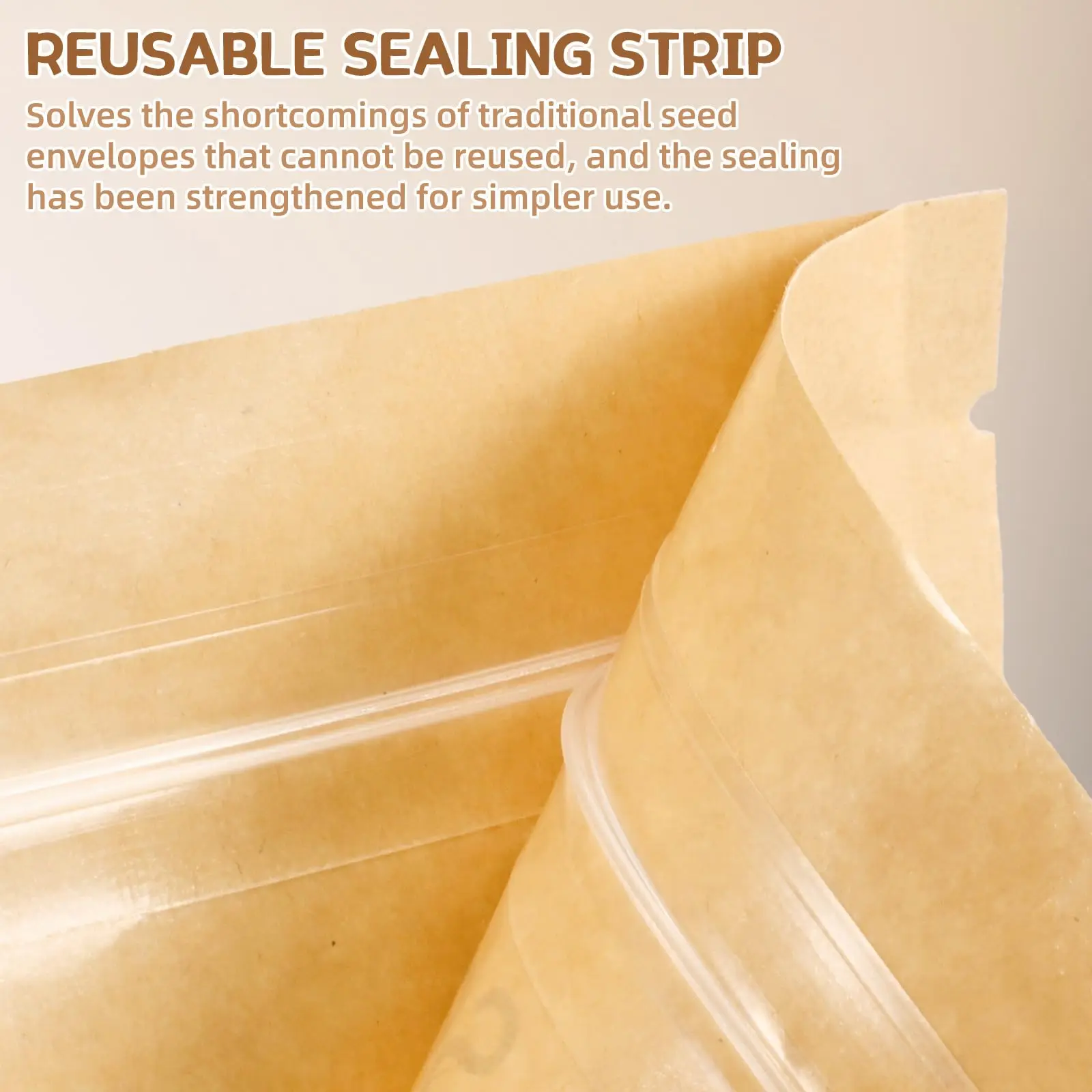 Resealable Empty Paper Seed Packets - Bio-Degradable Envelopes