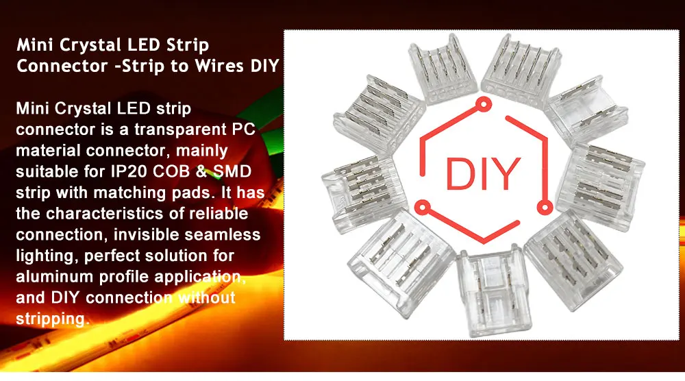 Transparent Ws2812 Led Strip Connector For Led Strip Multicolored Led ...