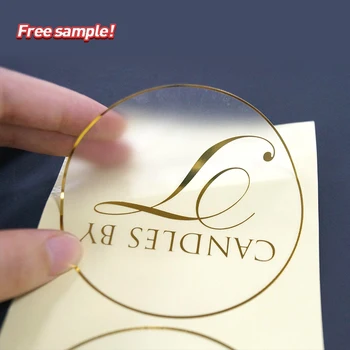 Customized Waterproof Transparent Circle Logo Label Roll Personalised ...