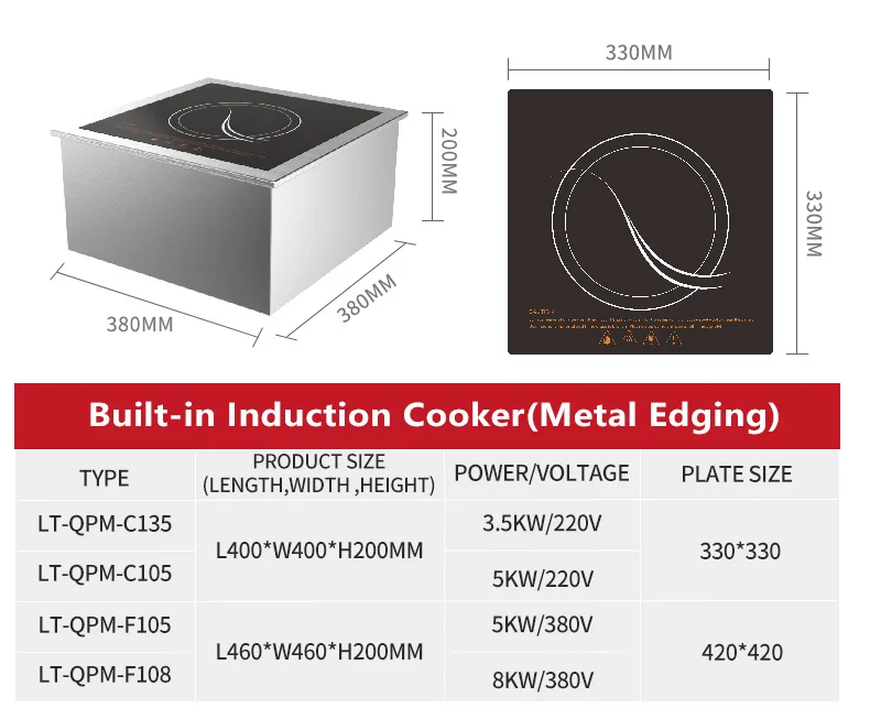Lestov Brand Restaurant Appliance Buffet Induction Cooker Built-in ...