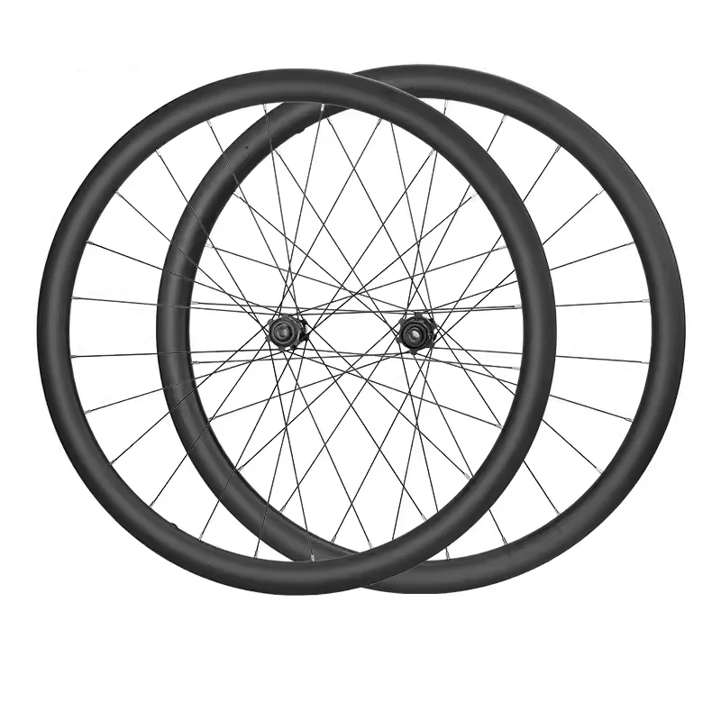 Carbon Wheelset 700c 45mm Depth 21mm Inner Width Road Bike Wheels Disc ...