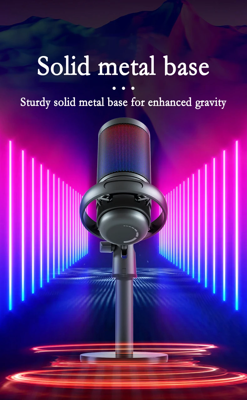 GAM-ME6S USB Gaming Microphone - RGB Lights & Audio Quality