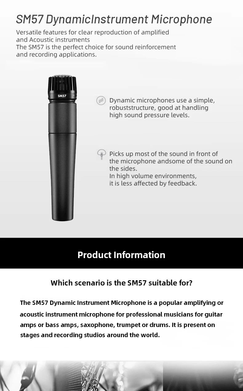 Original Packaging,Sm57 Acoustic Instrument Mic,Dynamic Wired Handheld ...