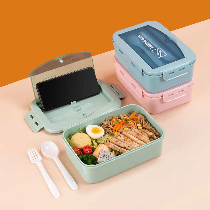 Plastic 1400ml School Tiifin Bento Lunch Box Enfant Avec Sac For Kids ...